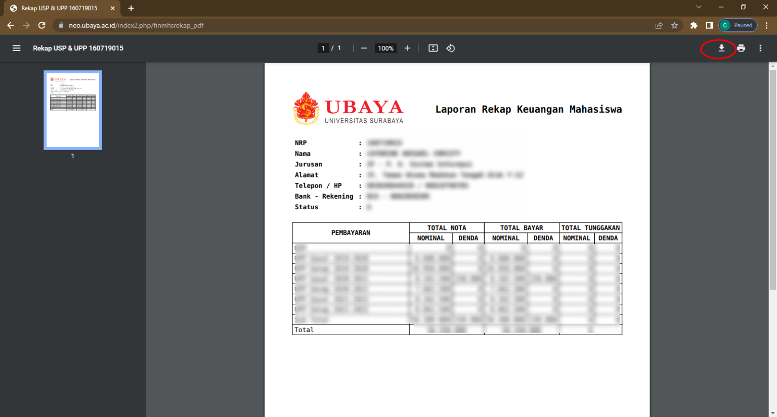 Mengunduh Rekap Keuangan – Direktorat Sistem Informasi dan Manajemen