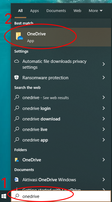 Aktivasi OneDrive Windows - Direktorat Sistem Informasi dan Manajemen