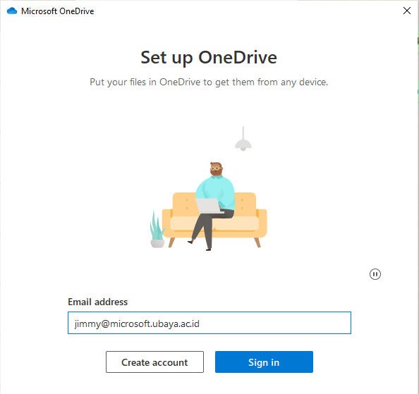 Aktivasi OneDrive Windows - Direktorat Sistem Informasi dan Manajemen